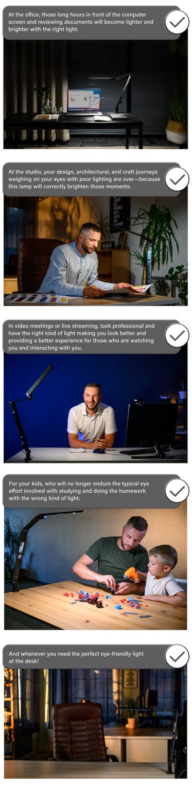 Yeslamp Evo 6-Axis Adjustable Swing Arms Wide Range LED Desk Lamp – Yeslamp
