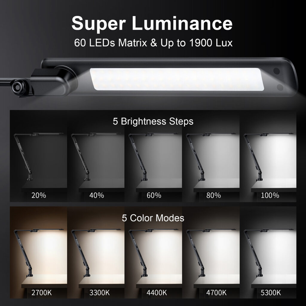 Yeslamp Evo 6-Axis Adjustable Swing Arms Wide Range LED Desk Lamp – Yeslamp