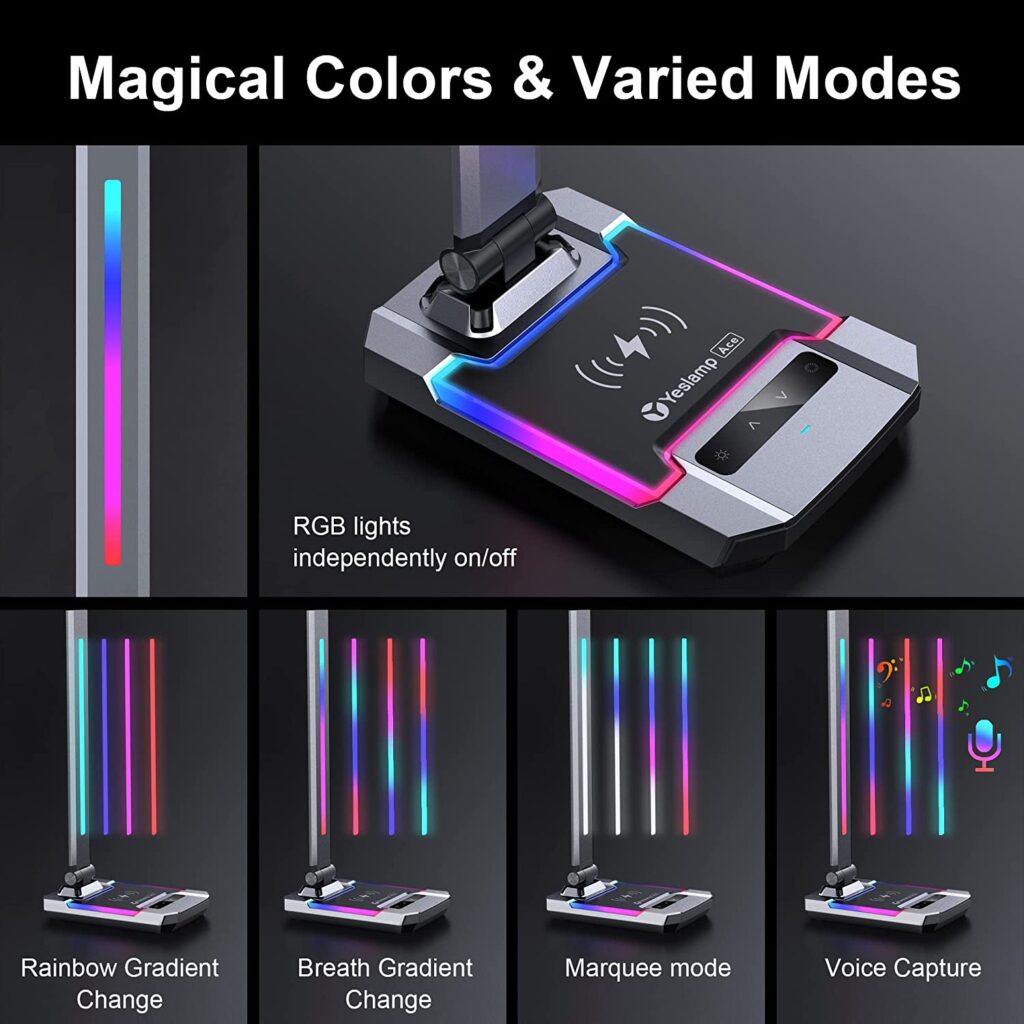Yeslamp Ace RGB Dynamic 4-in-1 Adjustable Natural Spectrum LED Desk ...