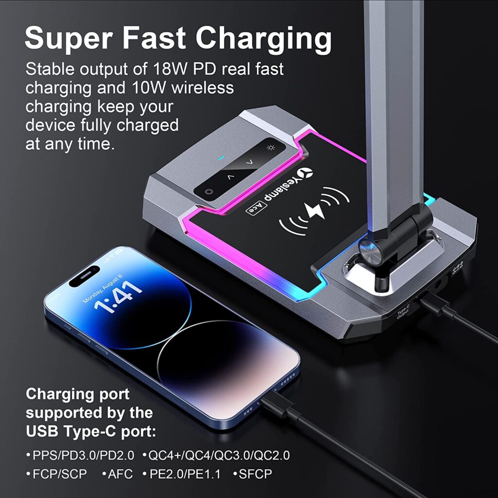 Yeslamp Ace RGB Dynamic 4-in-1 Adjustable Natural Spectrum LED Desk ...