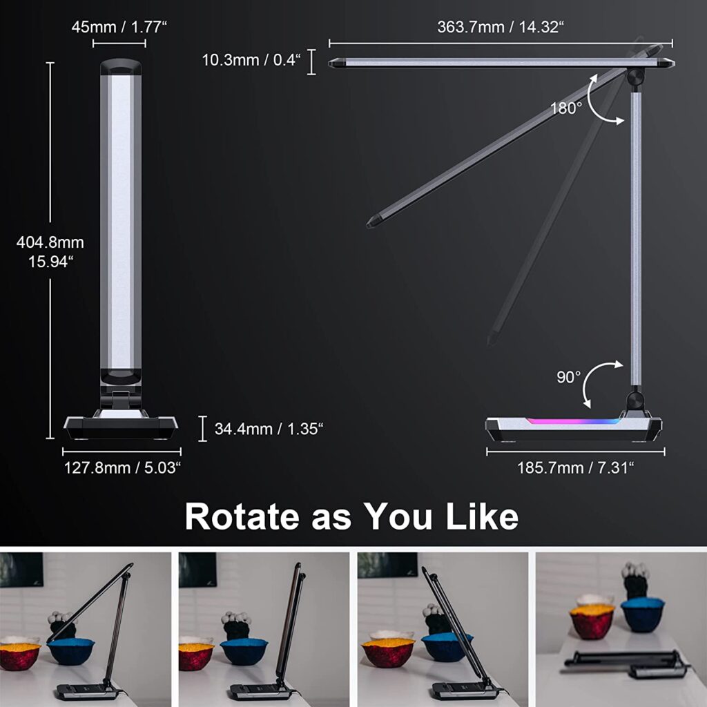 Yeslamp Ace RGB Dynamic 4-in-1 Adjustable Natural Spectrum LED Desk ...